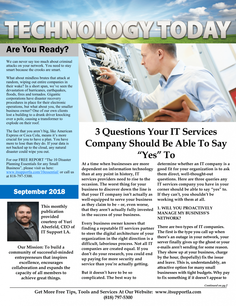 Join the IT Support LA Newsletter for Tech Tips | IT Support LA